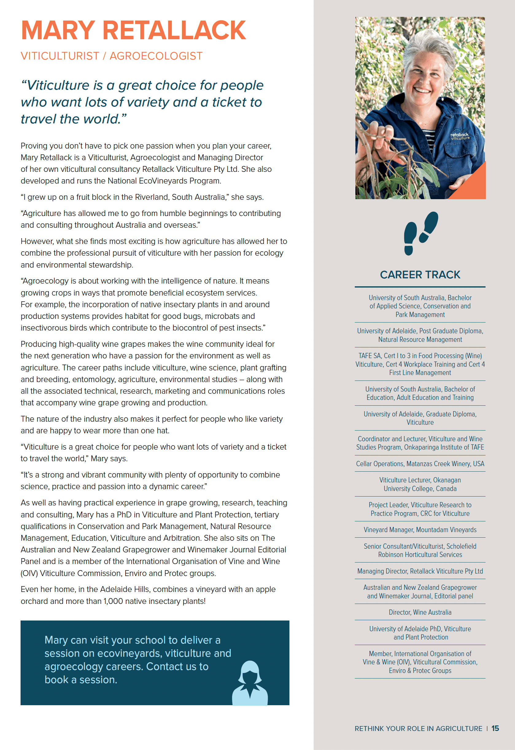 NewsDr Mary Retallack, Ag Careers Hub Ambassador | Ecovineyards